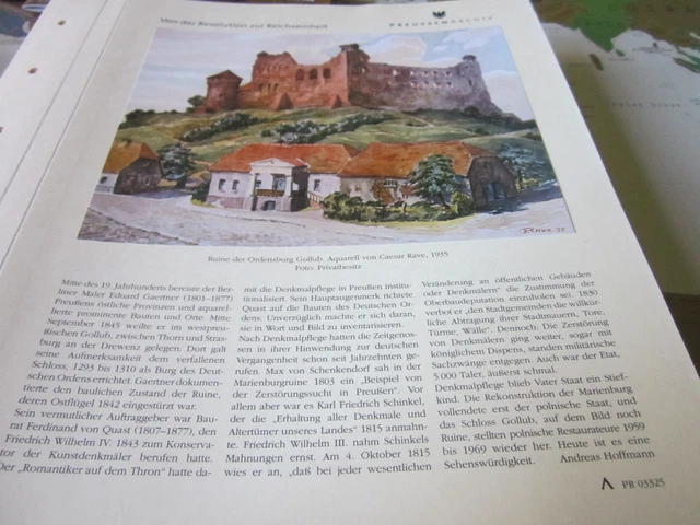 PREUSSEN ARCHIV N3 3325 Ordensburg in Gollub ; Denkmalschutz in Preußen ...