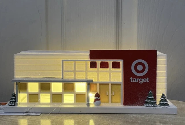 TARGET BULLSEYE PLAYGROUND Light Up Target Store Mini Christmas Village ...