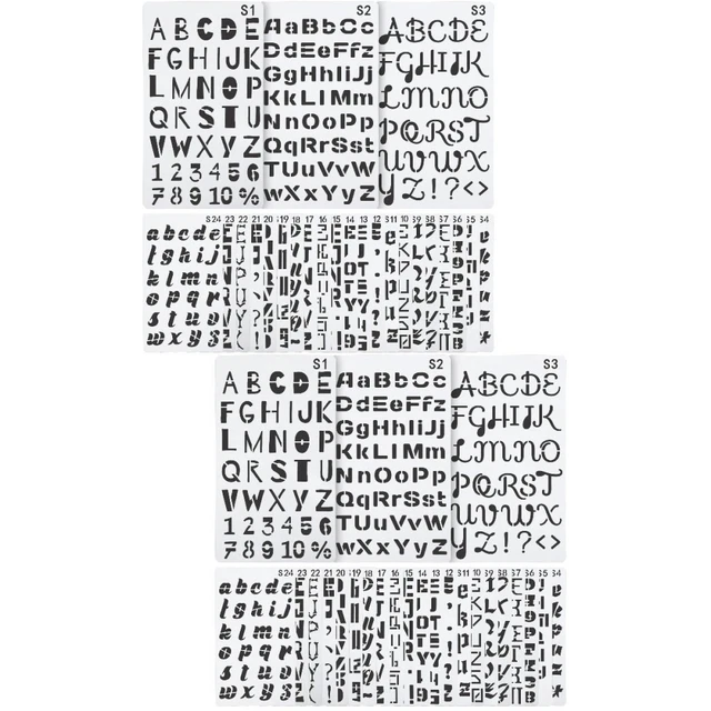 48 SHEETS ALPHABET Stencils Reusable English Letter Stencils Hollow-out ...