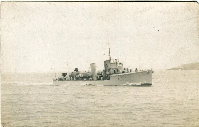 HMS TOMAHAWK (1918) Royal Navy WWI Yarrow S-class destroyer RP Postcard ...