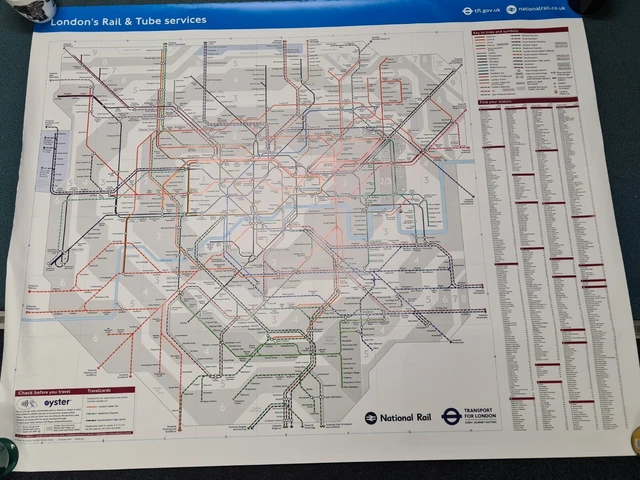 4FT X 3FT Large Glossy London Underground Map EUR 34,48 - PicClick DE