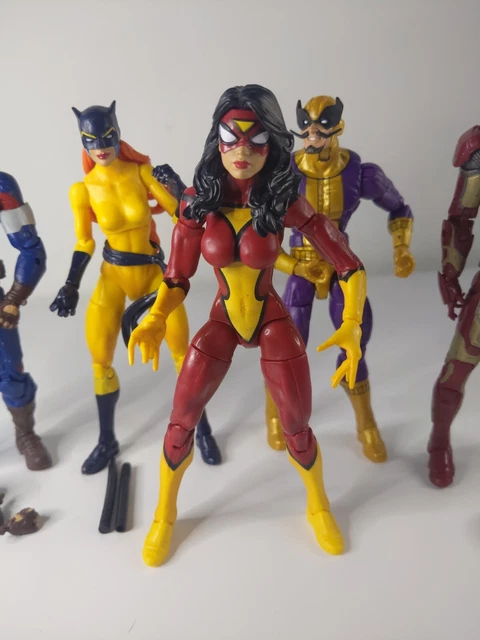 MARVEL LEGENDS HELLCAT, batroc, Spider Woman, Captain, Iron Man Thanos ...