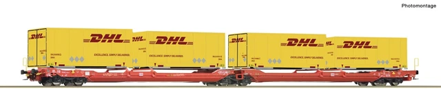 HO SCALE WAGONS - 6600057 - Articulated double-pocket wagon T3000e, DB ...