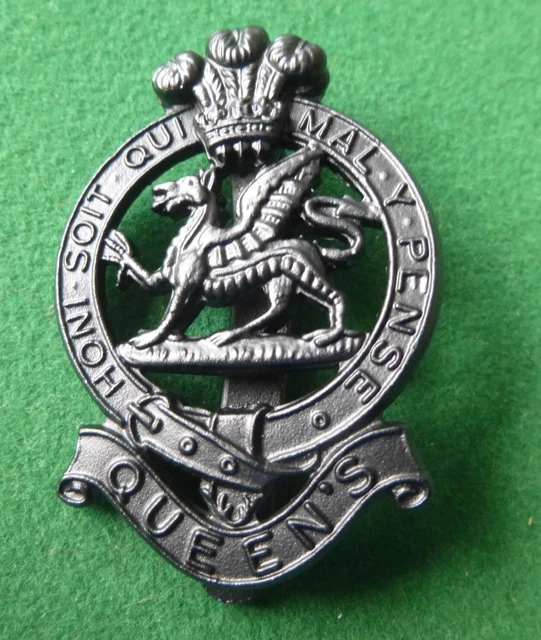 BRITISH ARMY BLACKENED Cap Badge, The Queen's Regiment QUEEN'S £5.99 ...