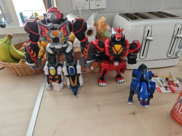 POWER RANGERS JUNGLE Fury Gekiranger DX Geki Fire Tohja Megazord Set ...