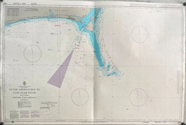 AMIRAUTÉ 3687 EXTÉRIEUR Approches À Cape Fear Rivière Nord Carolina ...