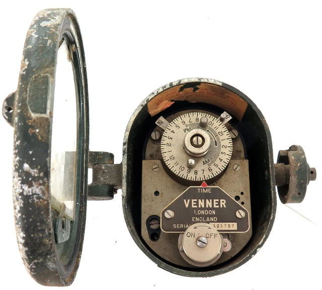 VINTAGE ENGLISH VENNER INDUSTRIAL ELECTRIC TIMER CLOCK / H ROWE & Co ...