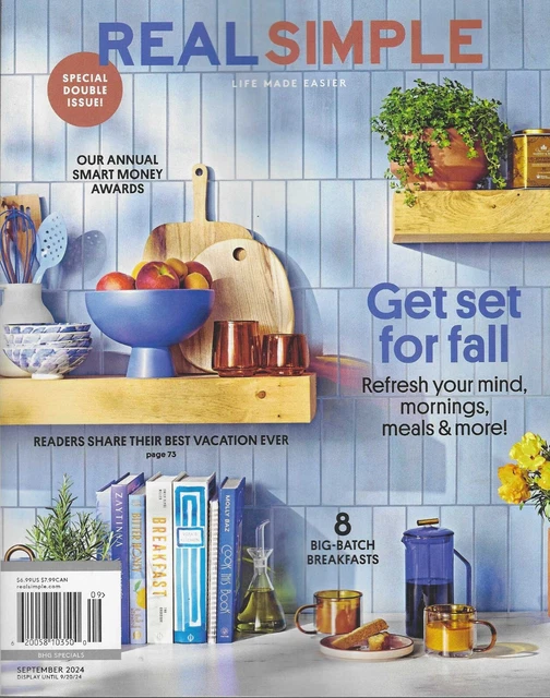 REAL SIMPLE MAGAZINE September 2024 Get Set for Fall £8.46 - PicClick UK