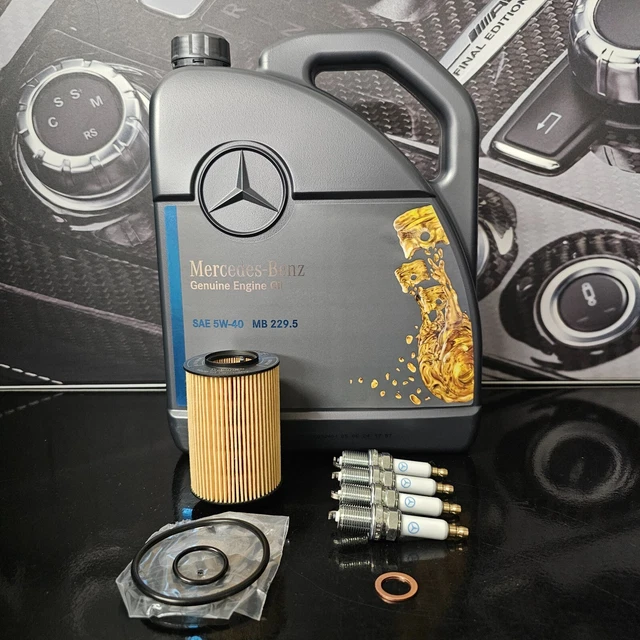 MERCEDES-BENZ GENUINE OIL Filter Spark Plugs Engine Oil Fits A-Class ...