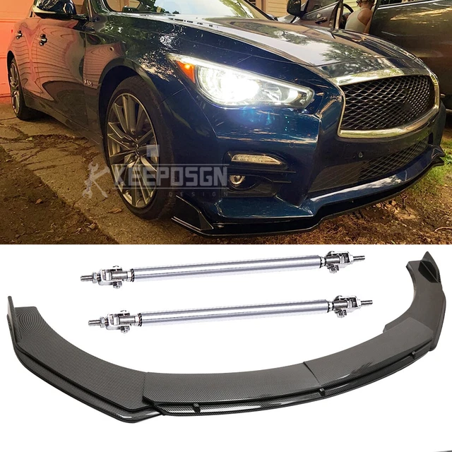 FRONT BUMPER LIP Spoiler Splitter Body Kit Spoiler For Infiniti Q50 Q60 ...