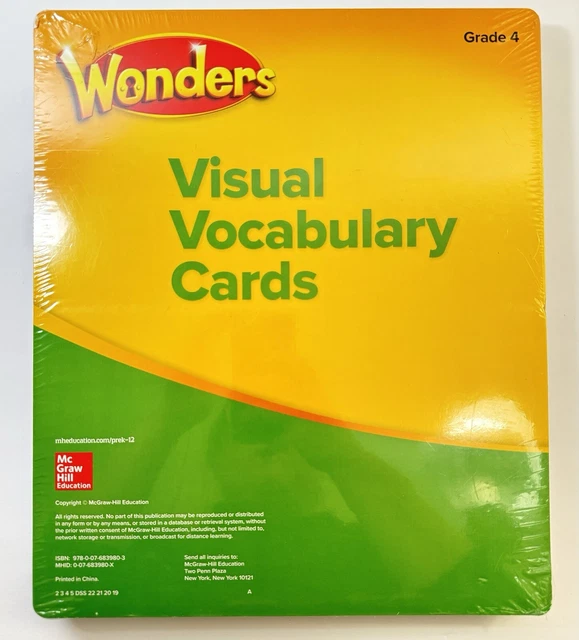 MCGRAW HILL READING Wonders Visual Vocabulary Cards Grade 4 ...