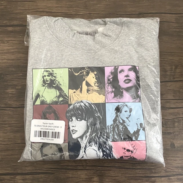 TAYLOR SWIFT ERAS Tour Official Merch Grey Crewneck Sweatshirt Size ...