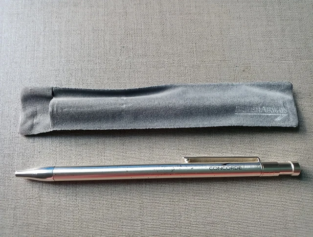 RARE BRITISH AIRWAYS Concorde Colibri Stainless Steel Pen Aviation ...