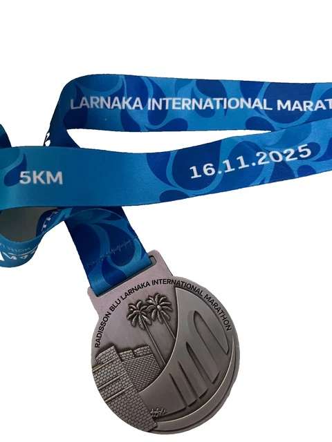 RADISSON BLU LARNACA International Marathon 2025 5K Finishers Medal 16 ...