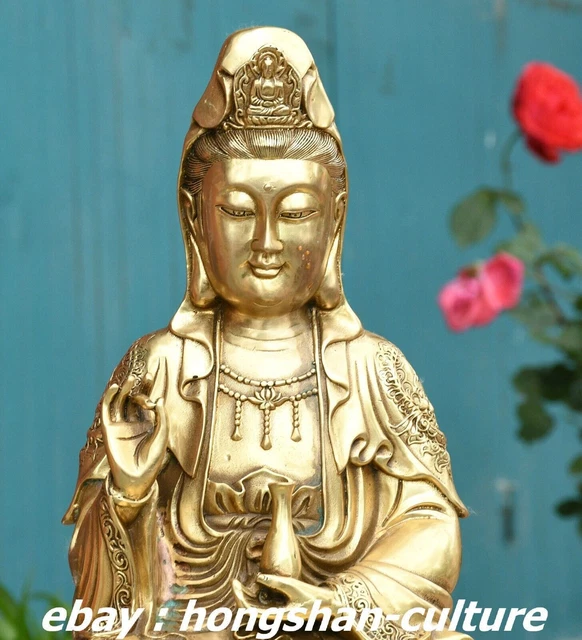 ANCIENNE FLEUR DE lotus bouddhiste en bronze kanyin kanyin Bouddha vase EUR 438,00 - PicClick FR