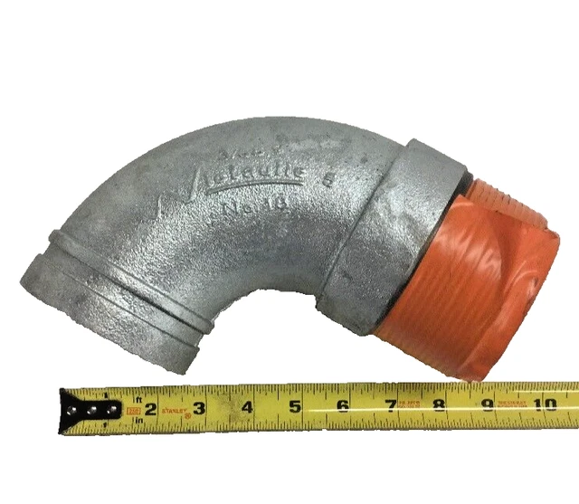 VICTAULIC STYLE 18 Adapter 90-Degree Elbow Galvanized 3" IPS Grooved X ...