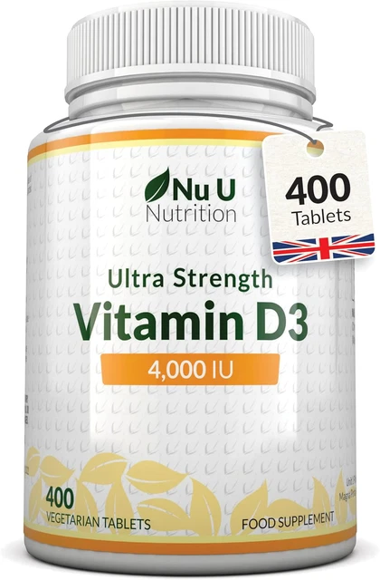 VITAMIN D3 4000 IU - 400 Vegetarian Tablets - 13 Month Supply - High ...