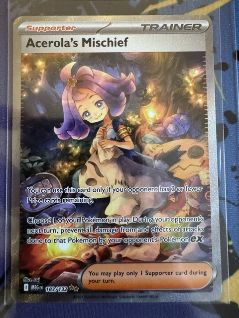 POKÉMON TCG MEGA Evolution Acerola's Mischief Card 183/132 Near Mint ...