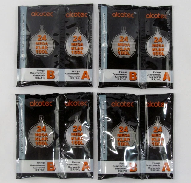 ALCOTEC MEGAKLAR TURBO Clear Clearing Agent (finings) Pack of 4 $48.00 ...