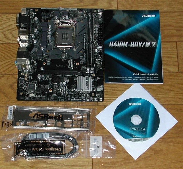 ASROCK H410M-HDV-M.2 LGA1200 MB with IO Panel and SATA Cables £145.36 ...