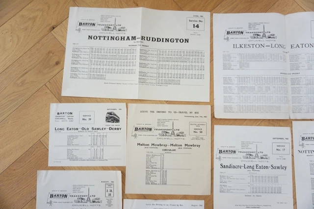 BARTON TRANSPORT NOTTINGHAM Bus Timetable Poster x14 £34.99 - PicClick UK