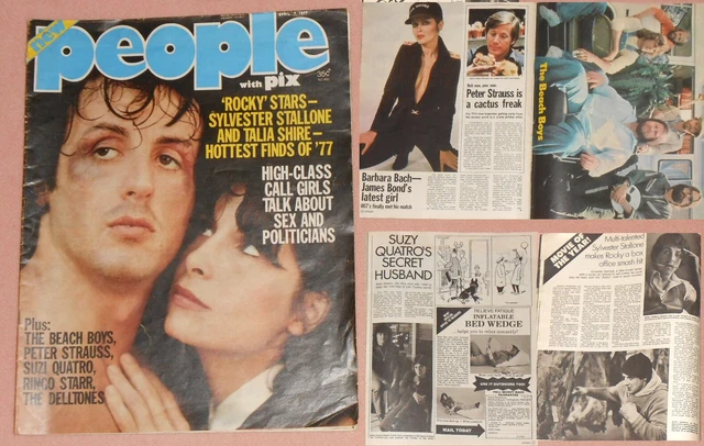 AUSSIE PEOPLE 1977 -SYLVESTER STALLONE/ROCKY Cover Barbara Bach BEACH ...