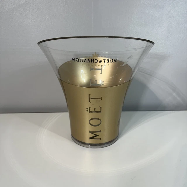 MOET & CHANDON Medium Champagne Party Ice Bucket Gold Clear Acrylic ...