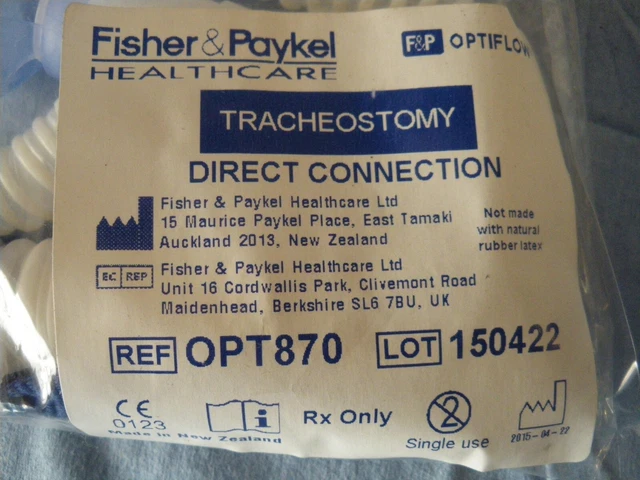 FISHER & PAYKEL OPT870 Optiflow Tracheostomy Direct Connection Adaptor ...