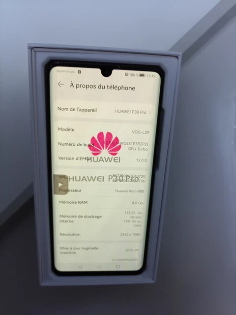 HUAWEI P30 PRO VOG-L09 - 128 Go - Noir (Désimlocké) (8 Go RAM) Mint ...