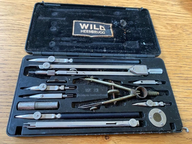WILD HEERBRUGG SWISS Compass Technical Drawing Set £29.99 - PicClick UK