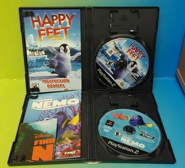 DISNEY HAPPY FEET + Finding Nemo - PS2 Playstation 2 Game Lot Tested ...