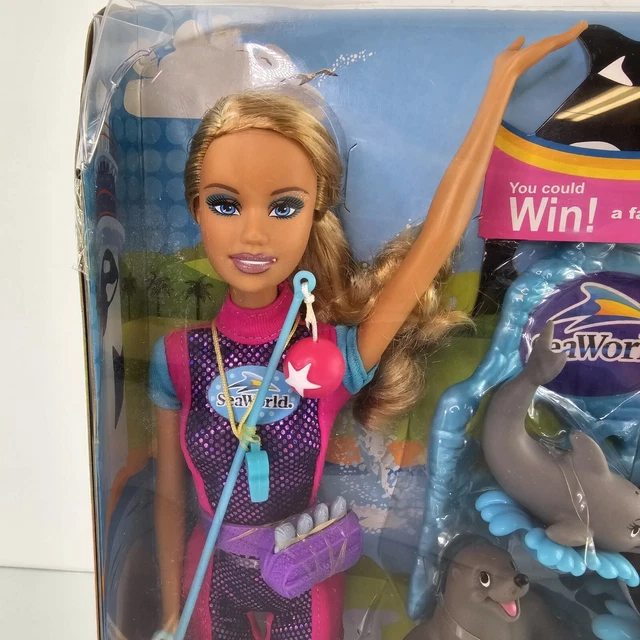 BARBIE SEAWORLD TRAINER Doll Set I Can Be N4886 Dolphin Shamu Whale ...