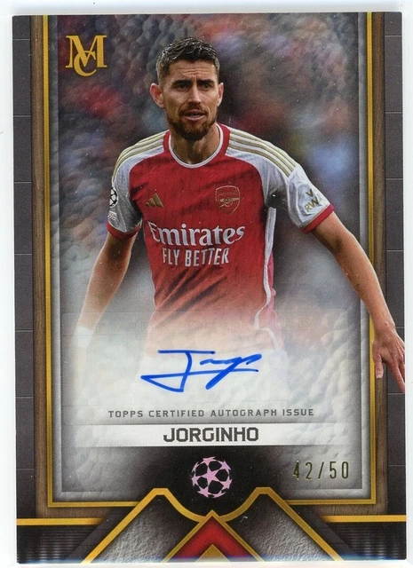 2024 TOPPS MUSEUM Collezione Calcio Jorginho Auto/50 #AA-J1 Arsenal FC ...