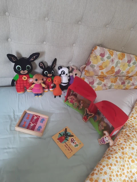 CBEEBIES BING PLUSH Bundle Wooden House & Memory Game Excellent Talking ...