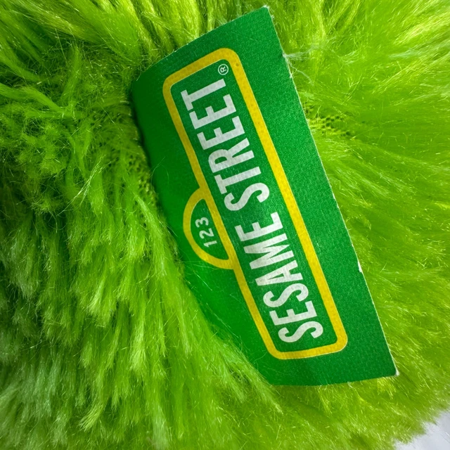 OSCAR THE GROUCH Sesame Street Plush Soft Toy Embroidered Face Rare ...