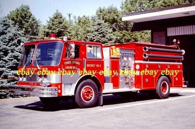 FIRE APPARATUS SLIDE Palmer MA Three Rivers Fire Co 1985 Hahn Pumper ...