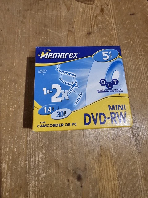 MEMOREX MINI- DVD-RW 5er-Pack Scellée pour DVD Caméscope 30 Minutes 1,4 ...