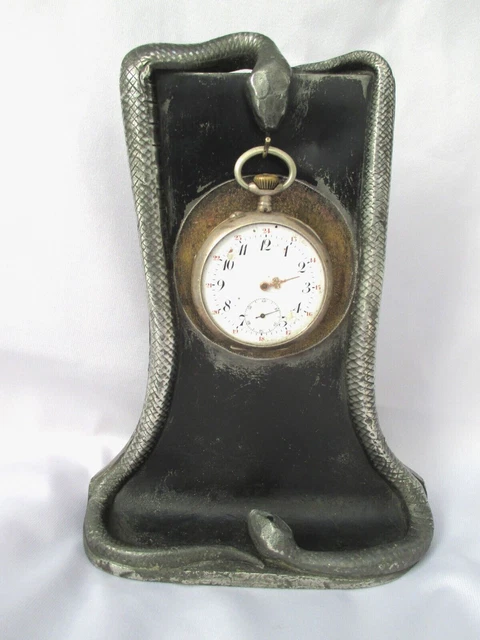 ANCIEN PORTE montre gousset Au DEUX SERPENTS , Sculpture art nouveau No ...