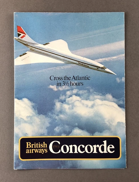 BRITISH AIRWAYS CONCORDE Poster Brochure Vintage 1977 Ba Crown Logo ...