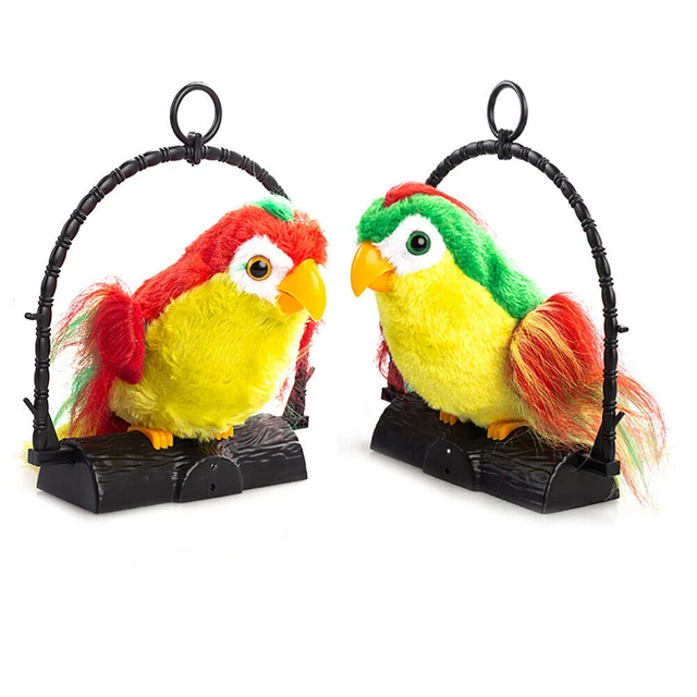 TALKING PARROTS IMITATES what you Say Children Toy Gift Moves Repeat ...