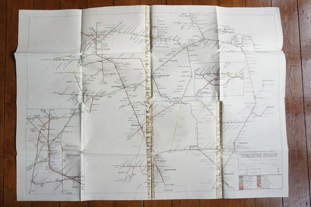 1960 DONCASTER DIVISION Track Map Eastern Region Railway Route Map £56. ...