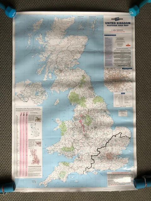 COLLINS BARTHOLOMEW UNITED Kingdom Postcode Area Map Royal Mail Map ...