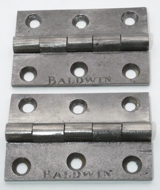 OLD ANTIQUE VICTORIAN Baldwin Original Cast Iron 3in Butt Hinges (HIN136) £21.52 - PicClick UK
