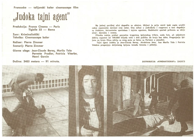 LE JUDOKA, AGENT SECRET Orig. exYU Movie Program 1966 MARILÙ TOLO ...