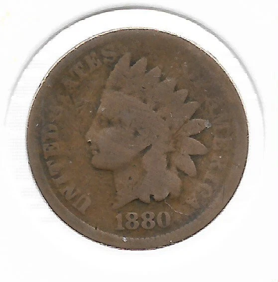 1880 NATIVE AMERICAN Indian Head Penny US Coin Collection Cent -- 144 ...