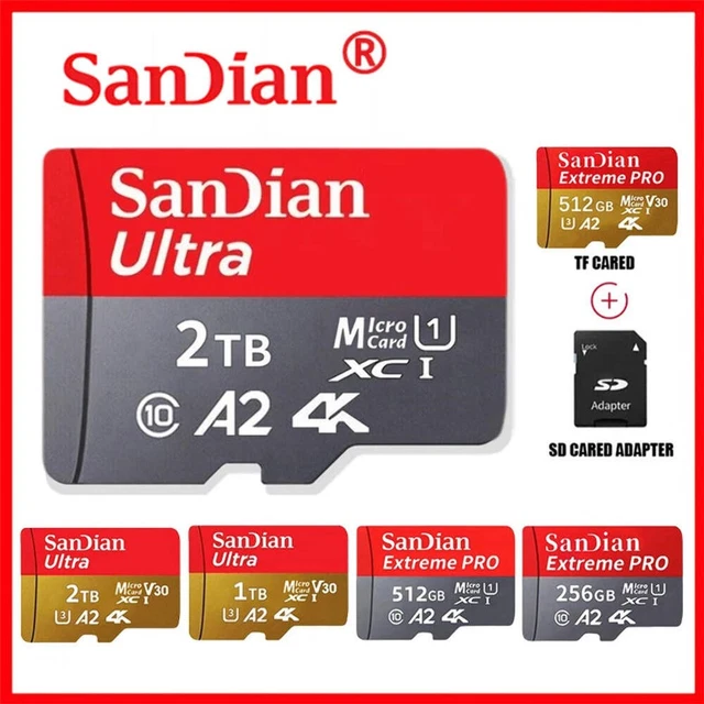 ORIGINAL 2TB 1TB SanDian Ultra Card SD/TF Flash Memory Card 256/512GB ...