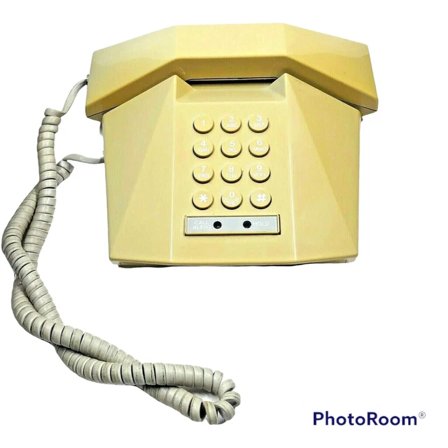 RARE VINTAGE TELEQUEST Prism Telephone Deep Yellow Push Button Model ...
