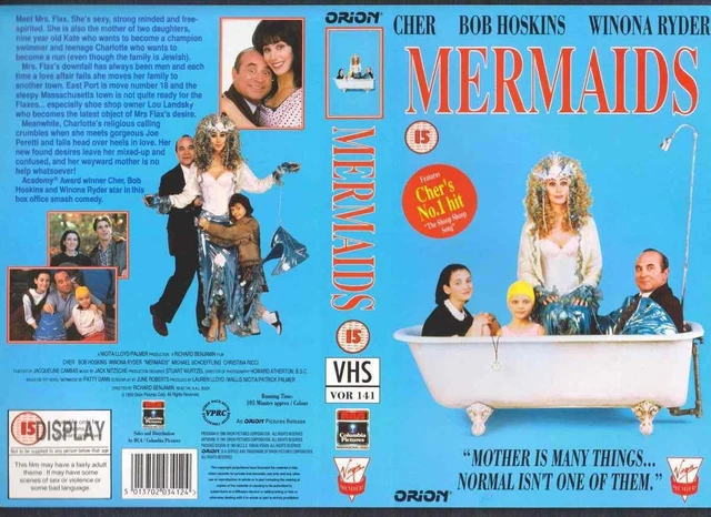 MERMAIDS, CHER, ROB Hoskins VHS Video Promo Sample Sleeve/Cover #15594 ...