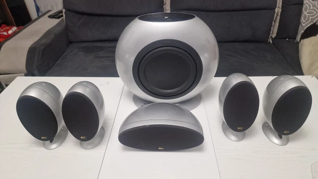 KEF HTS3001SE SURROUND Sound System HTB2SE-W Subwoofer 5 Speakers ...