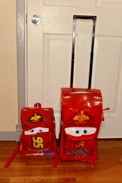 DISNEY PIXAR CARS Lightning Mcqueen Kids Rolling Luggage Suitcase £66. ...